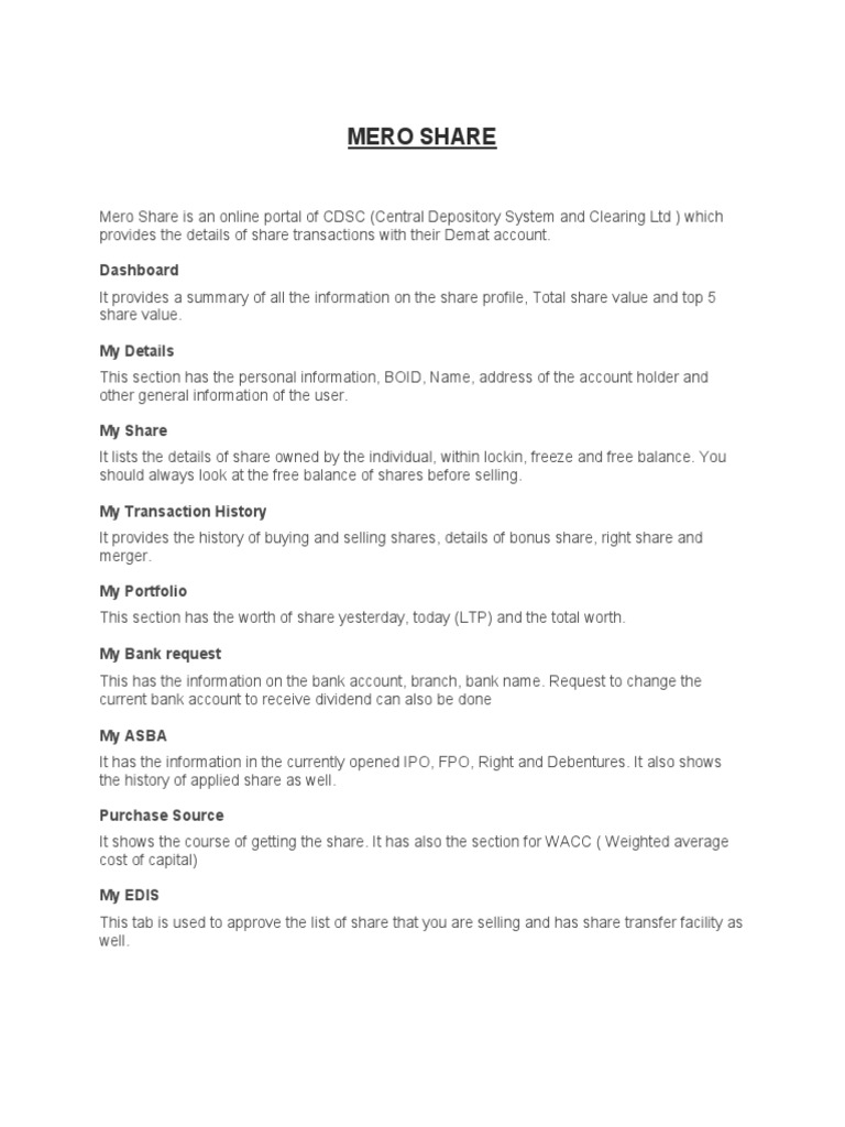 Mero Share FAQ | PDF | Financial Services | Financial Economics