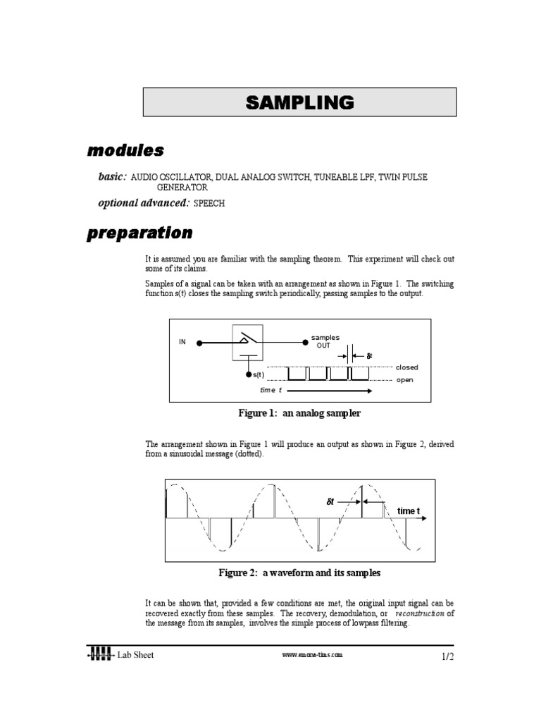 Section 5 Sampling Pam Tdm Pdf 