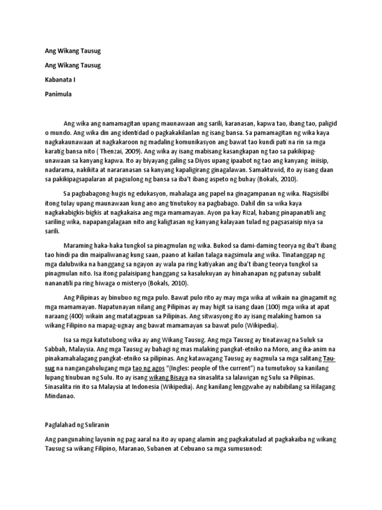 Wikang Tausog | PDF