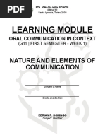 Oral Communication Grade 11 Lesson 2 | PDF | Communication | Human ...
