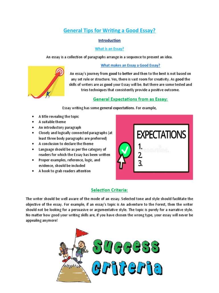General Tips For Writing A Good Essay? | PDF | Writers | Essays