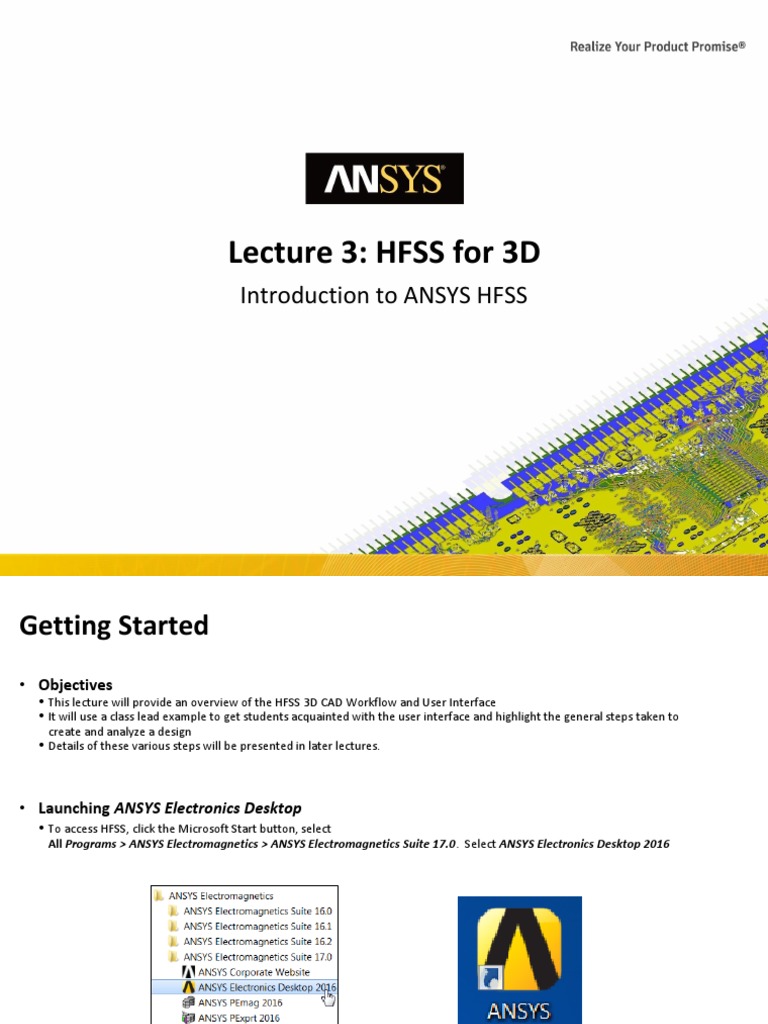 Lecture 3: HFSS For 3D: Introduction To ANSYS HFSS | Download Free PDF ...