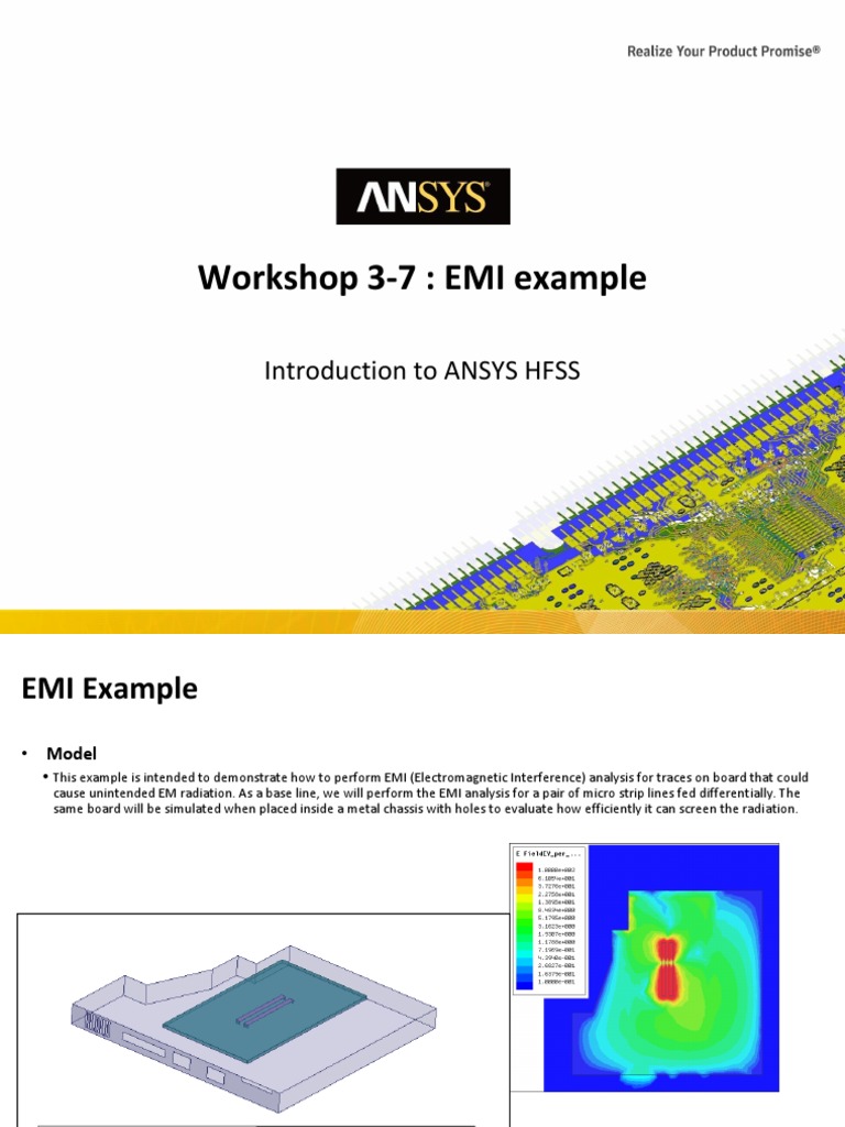 Workshop 3-7: EMI Example: Introduction To ANSYS HFSS | PDF | Electromagnetic Interference ...