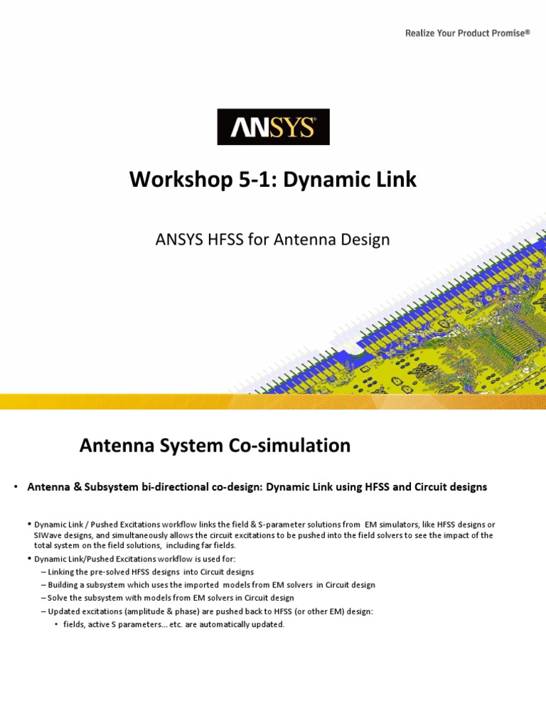 Workshop 5-1: Dynamic Link: ANSYS HFSS For Antenna Design | PDF | Electrical Network | Menu ...