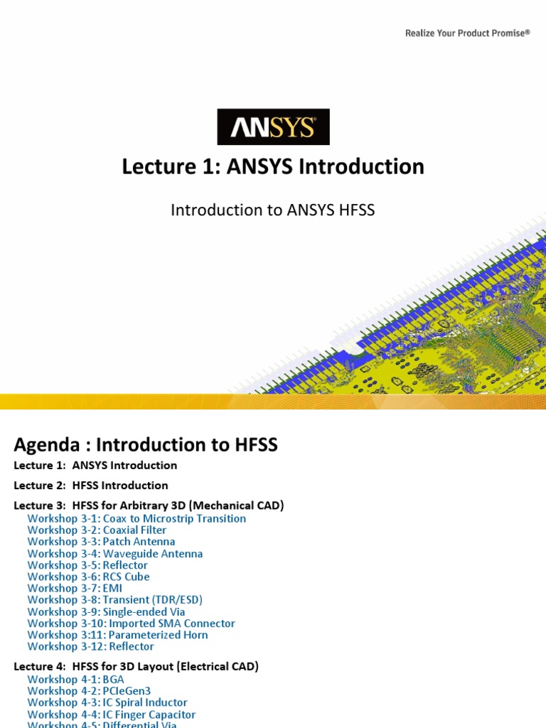ANSYS HFSS L01 0 ANSYS Intro | PDF | Computer Aided Design | Coaxial Cable