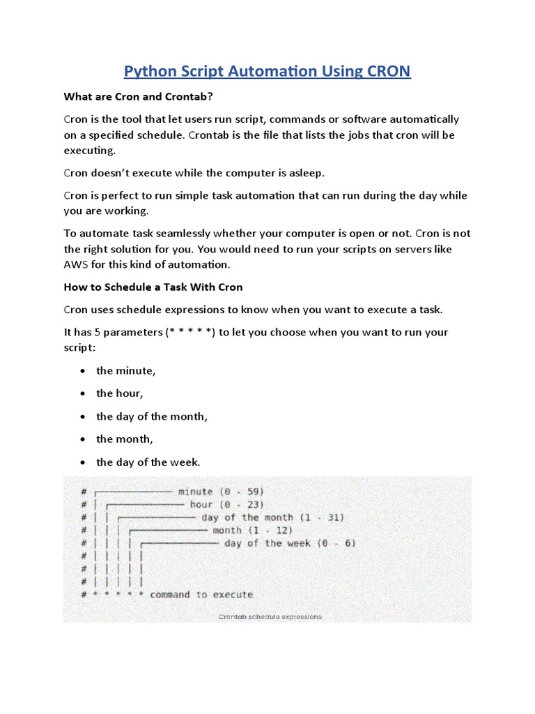 Python Script Automation Using CRON: What Are Cron and Crontab? | PDF | Computer Engineering ...