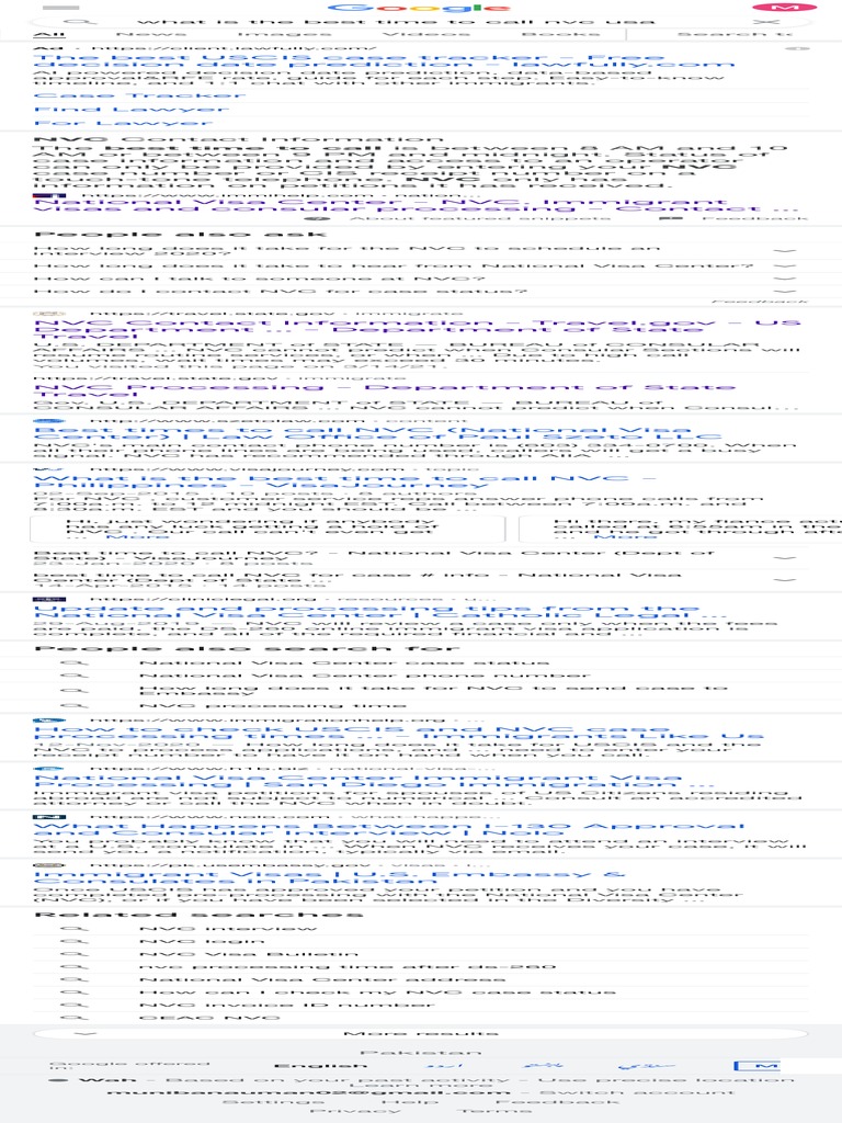 NVC Contact Information and Hours | PDF | National Security | Government