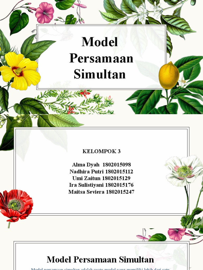 KELOMPOK 3 Model Persamaan Simultan - Fix | PDF