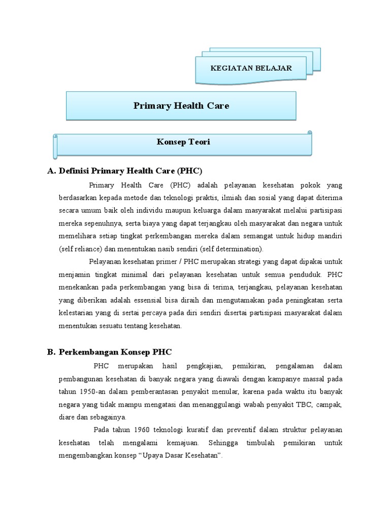 Primary Health Care (PHC) | PDF