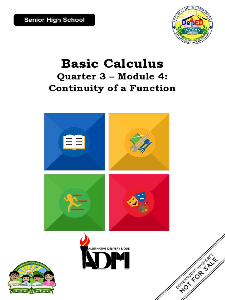 Basic Calculus: Quarter 3 - Module 4: Continuity of A Function | PDF ...