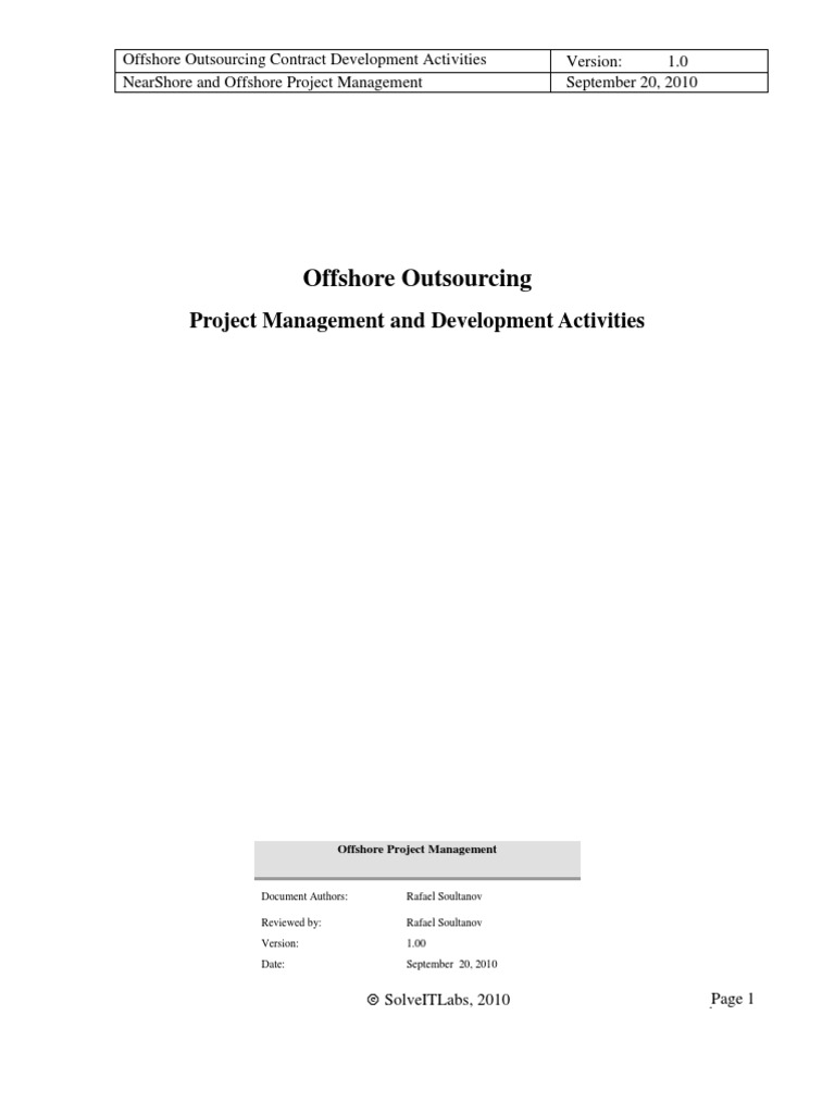 SolveITlabs Offshore Project-Management | PDF | Software Development ...
