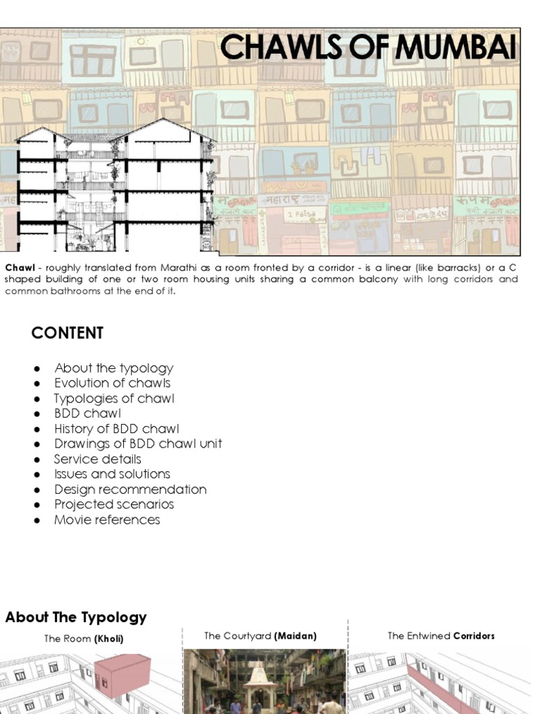 BDD Chawl Housing Typology Overview | PDF | Roof | Buildings And Structures