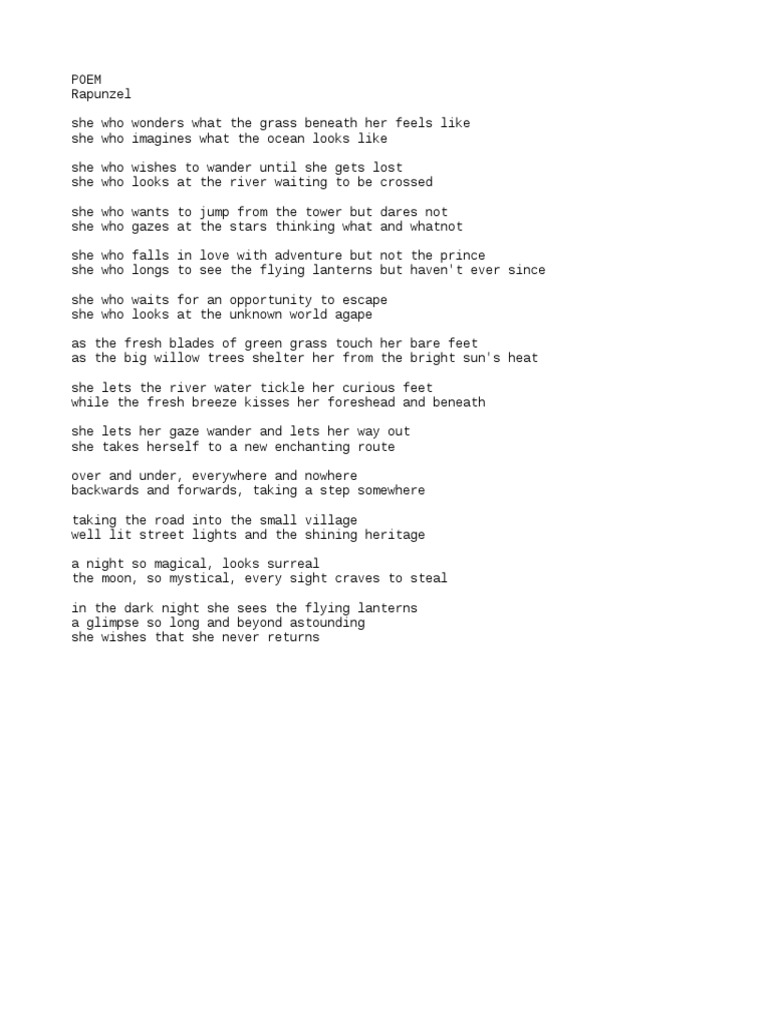 POEM Rapunzel | PDF