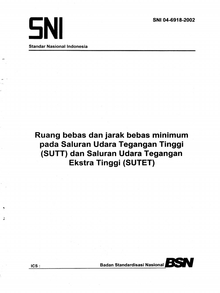 Dokumen - Tips - Sni 04 6918 2002 Ruang Bebas Sutt Sutet 2 | PDF