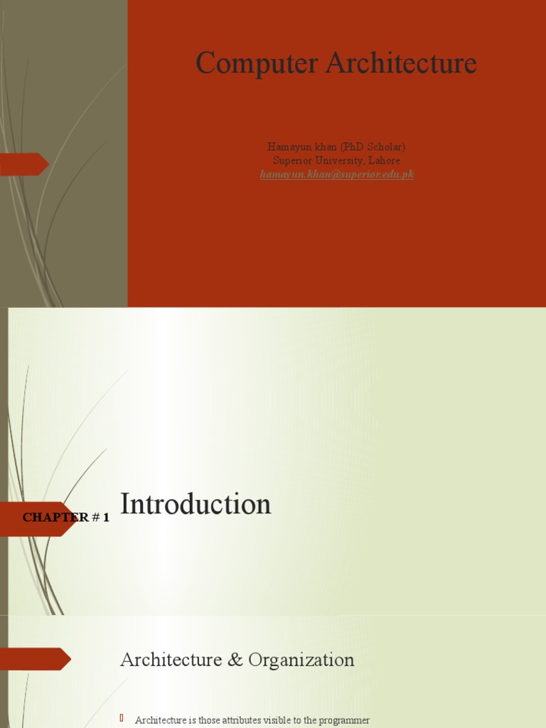 Chapter 1 Computer Architecture | PDF | Central Processing Unit | Input ...