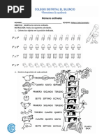 Prueba Numeros Ordinales | PDF