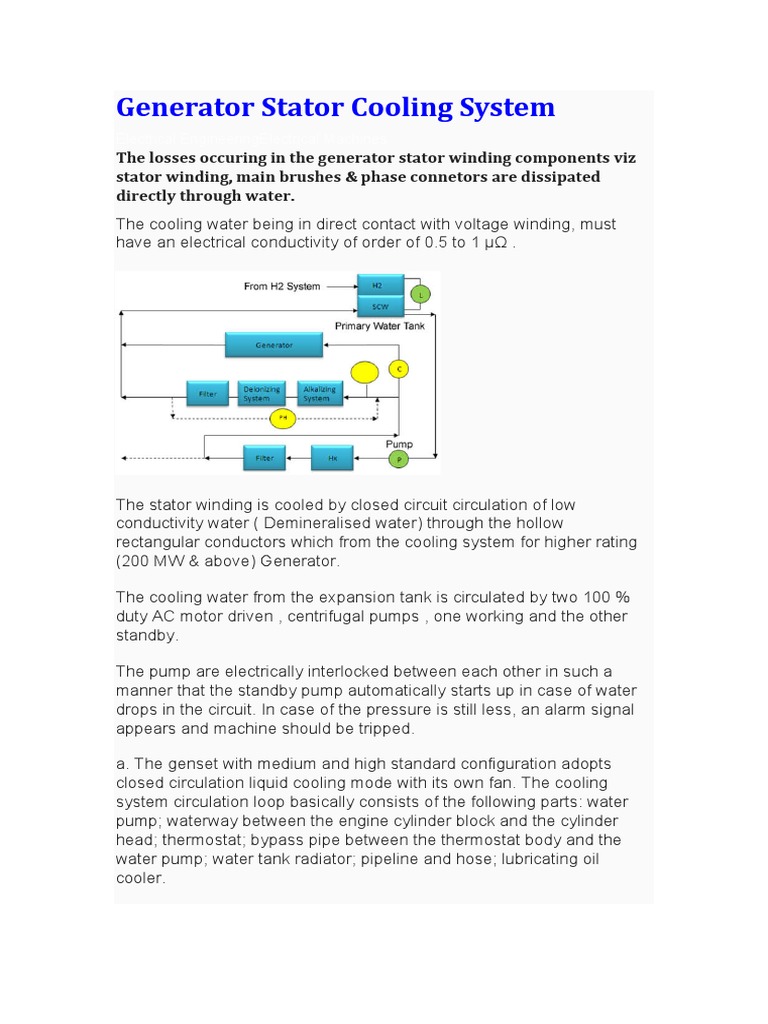 Generator Stator Cooling System | PDF