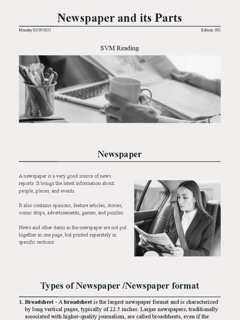 Anatomy of a Newspaper: Key Sections | PDF | Newspapers | Periodicals