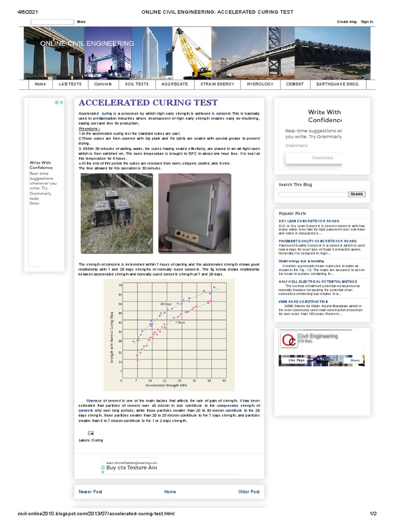 Online Civil Engineering - Accelerated Curing Test | PDF | Road Surface ...