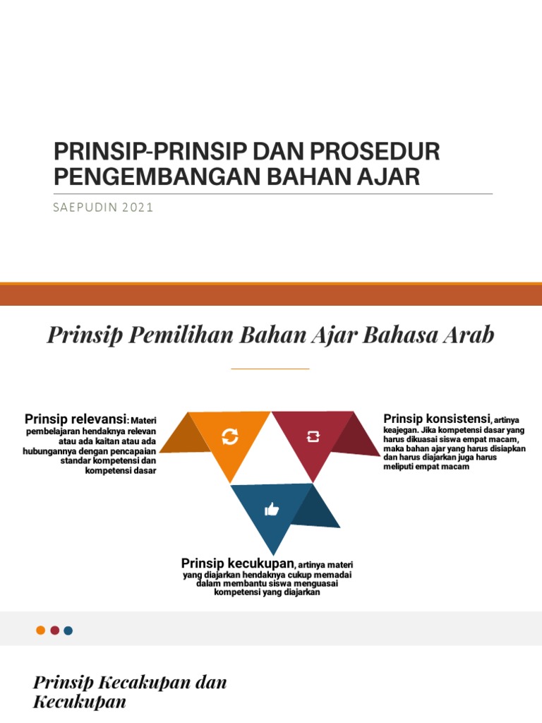 Prinsip-Prinsip Dan Prosedur Pengembangan Bahan Ajar | PDF | Karier & Perkembangan | Kajian ...
