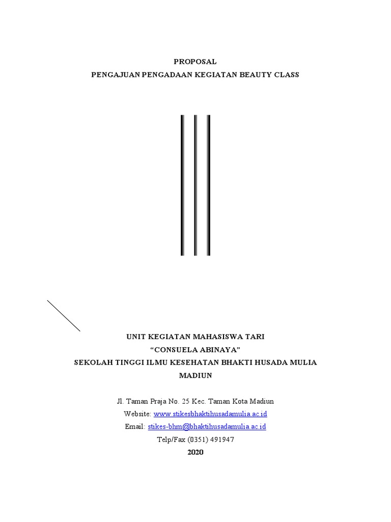 Proposal Kegiatan Beauty Class 2020 | PDF