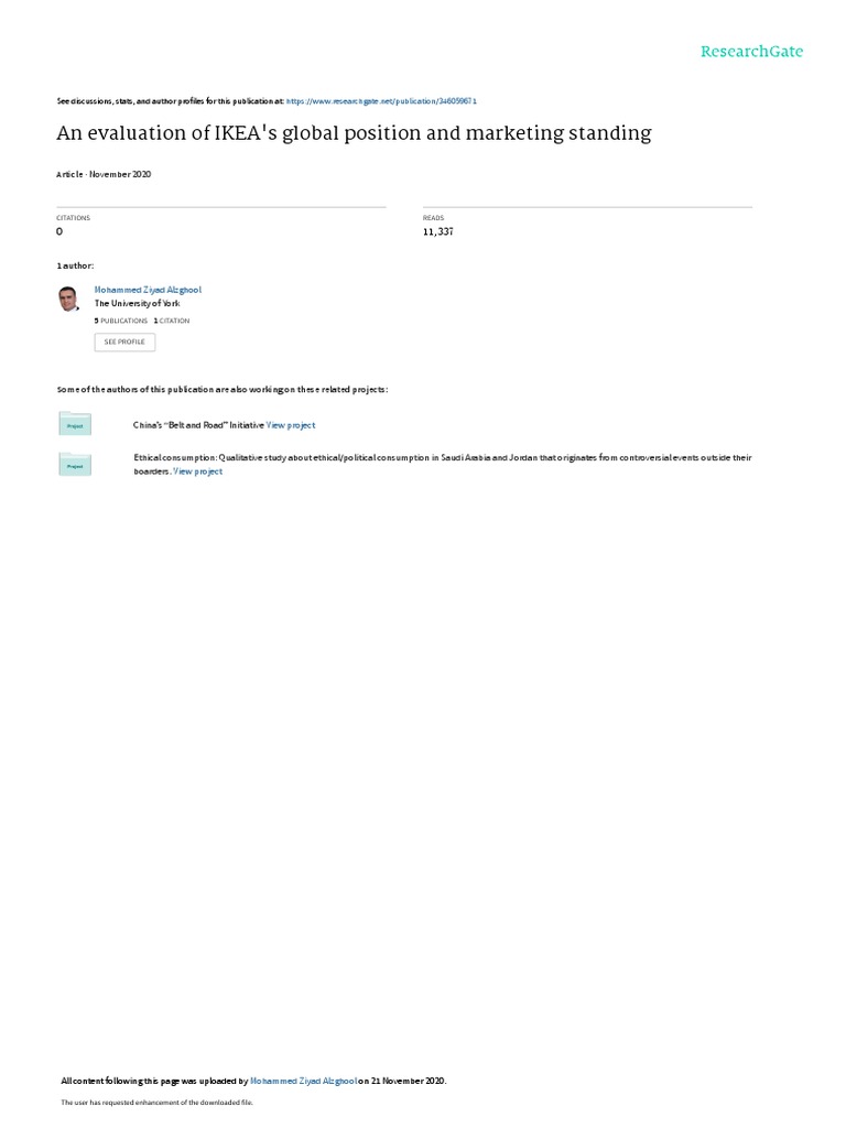 An Evaluation of IKEA's Global Position and Marketing Standing | PDF ...