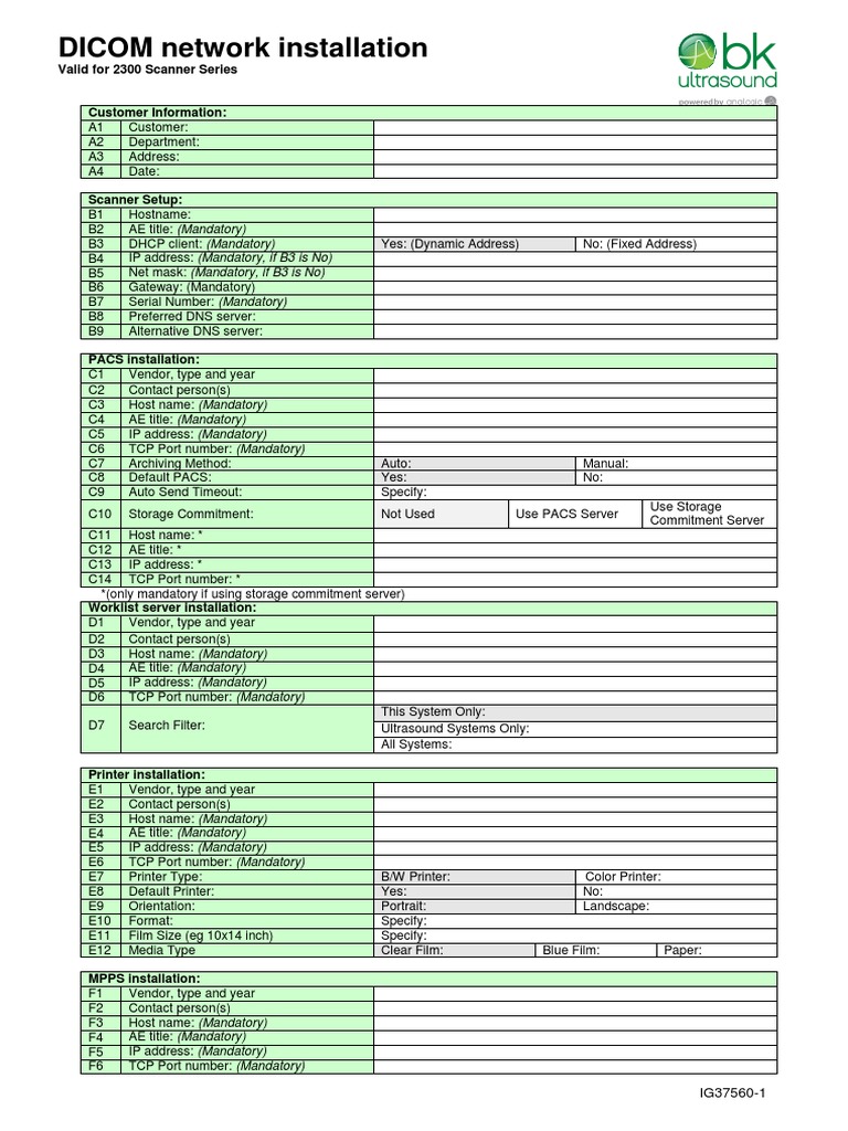 Installation Guide For Dicom, Bk3000, Bk5000 | PDF | Ip Address | Port (Computer Networking)