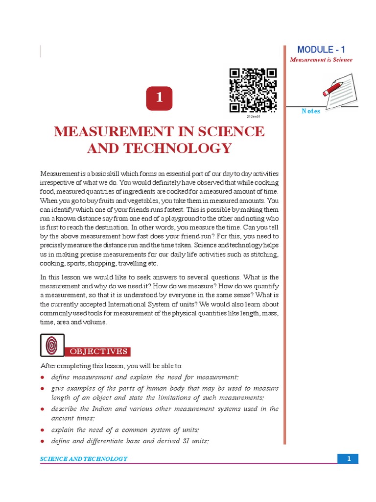 Measurement in Science and Technology: Module - 1 | PDF | International ...