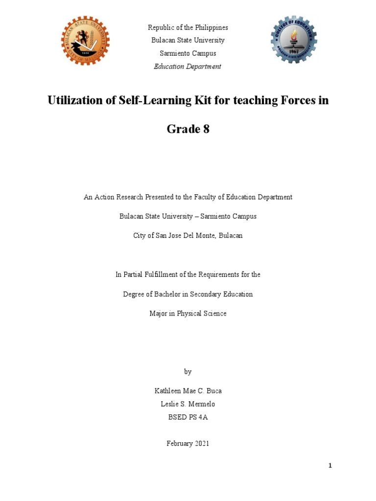 CHPP1 5 Utilization of Self Learning Kit For Teaching Grade 8 4 | PDF ...