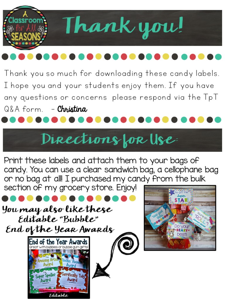 Thank You!: Directions For Use | PDF