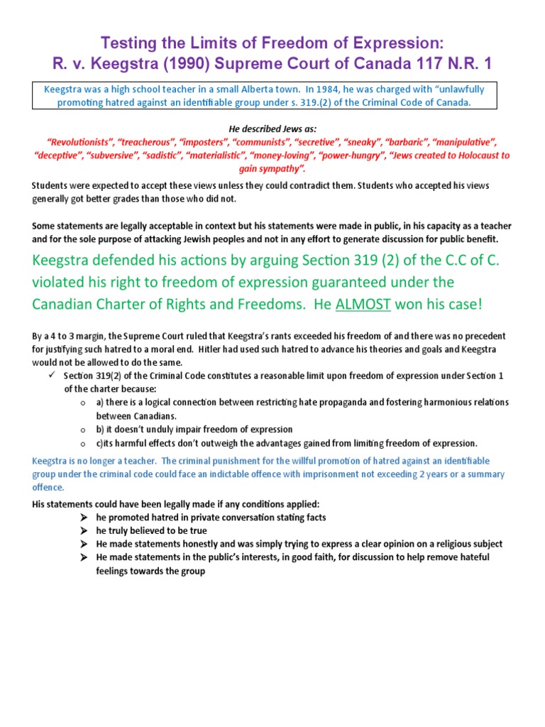 The Keegstra Case | PDF | Public Law | Justice