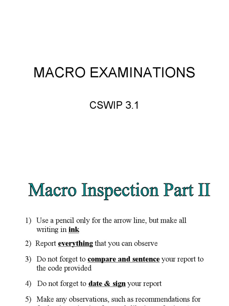 Macro Inspection Part II | PDF | Applied And Interdisciplinary Physics ...