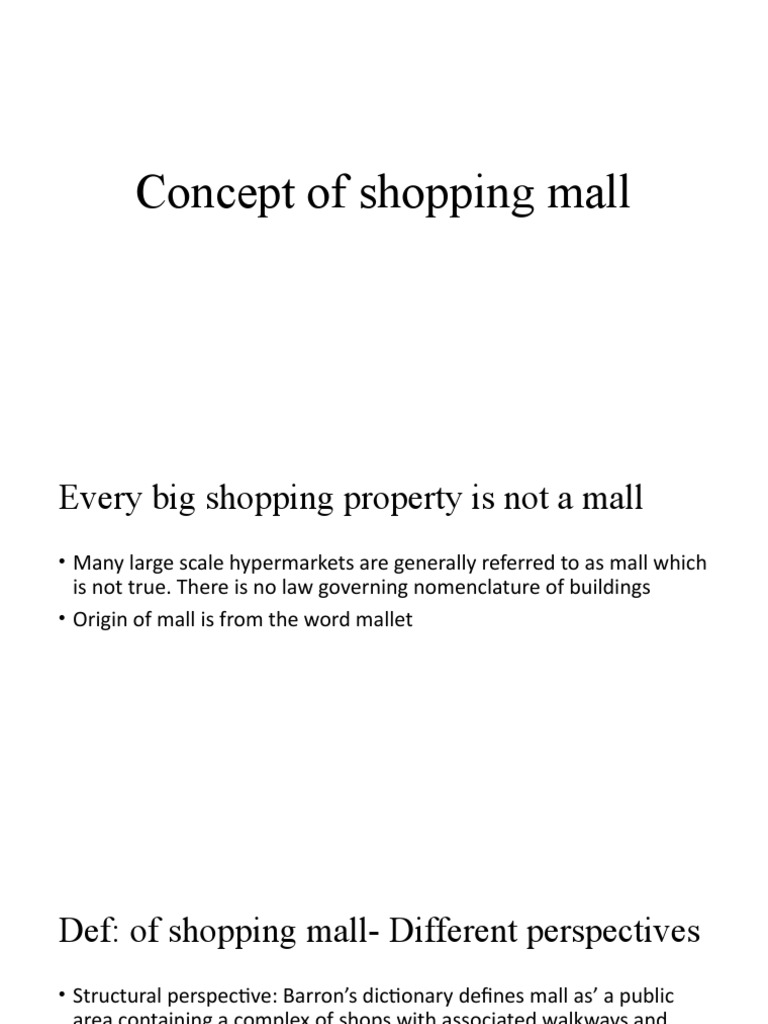 Concept of Shopping Mall | PDF | Shopping Mall | Retail