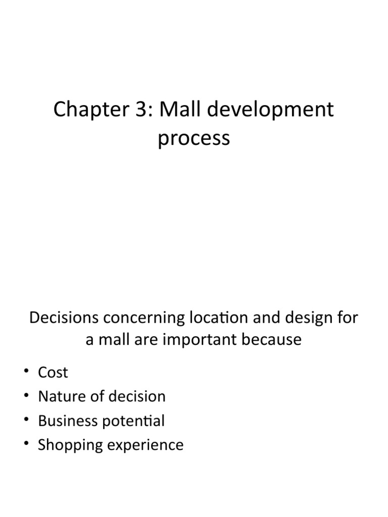 Chapter 3: Mall Development Process | PDF | Shopping Mall | Retail