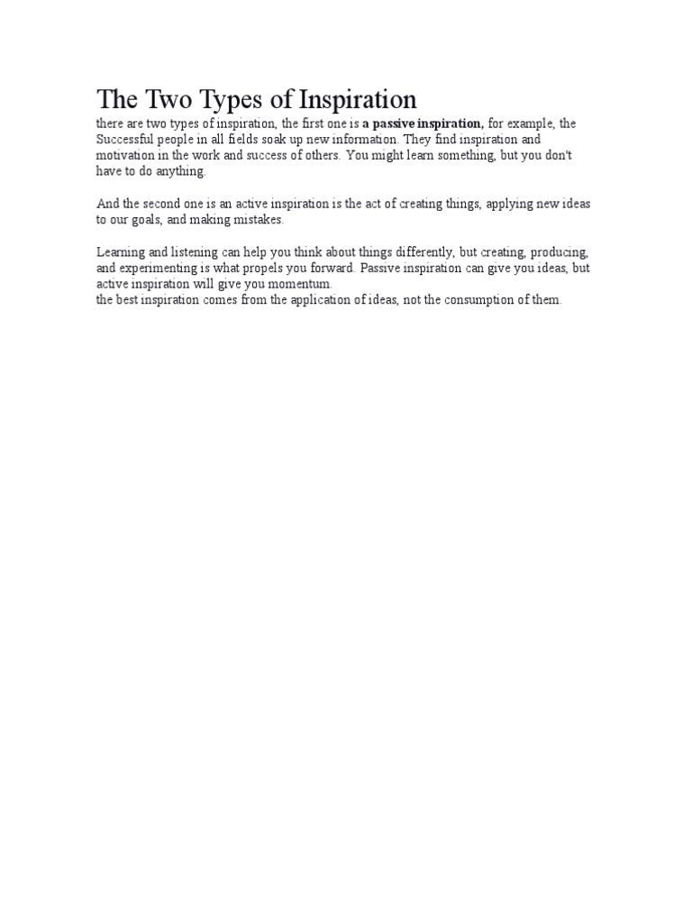 The Two Types of Inspiration | PDF | Career & Growth | Science ...