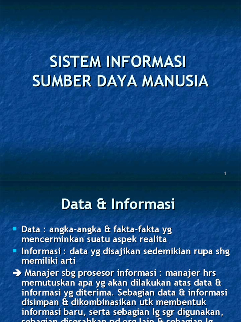 Sistem Informasi Sumber Daya Manusia | PDF | Karier & Perkembangan | Bisnis