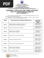 Curriculum Guide Cookery 9 | PDF