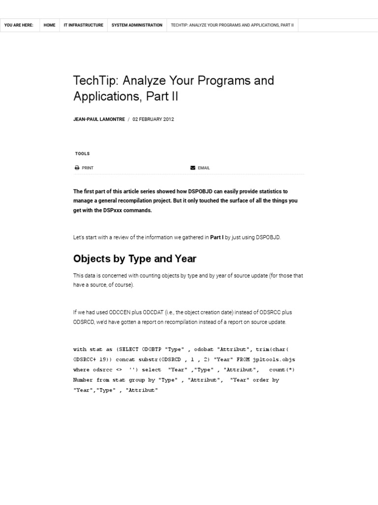 TechTip - Analyze Your Programs and Applications, Part II - System ...