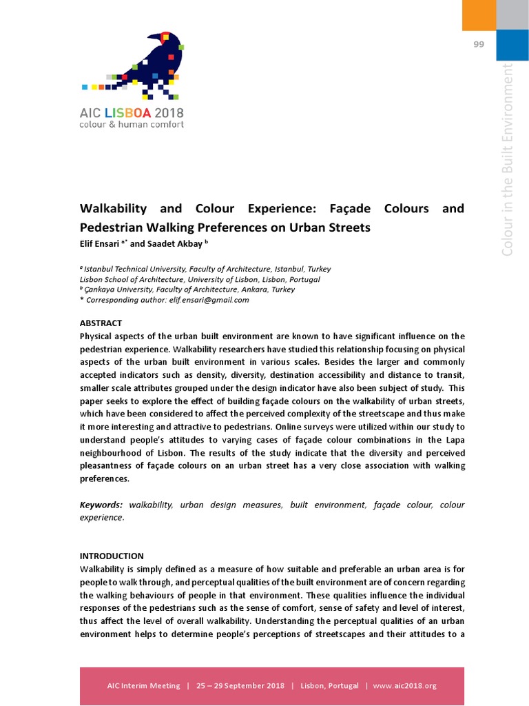 Walkability and Colour Experience: Façade Colours and Pedestrian ...