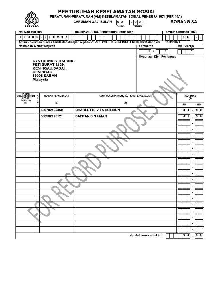 Cyntronics Perkeso 2021 | PDF