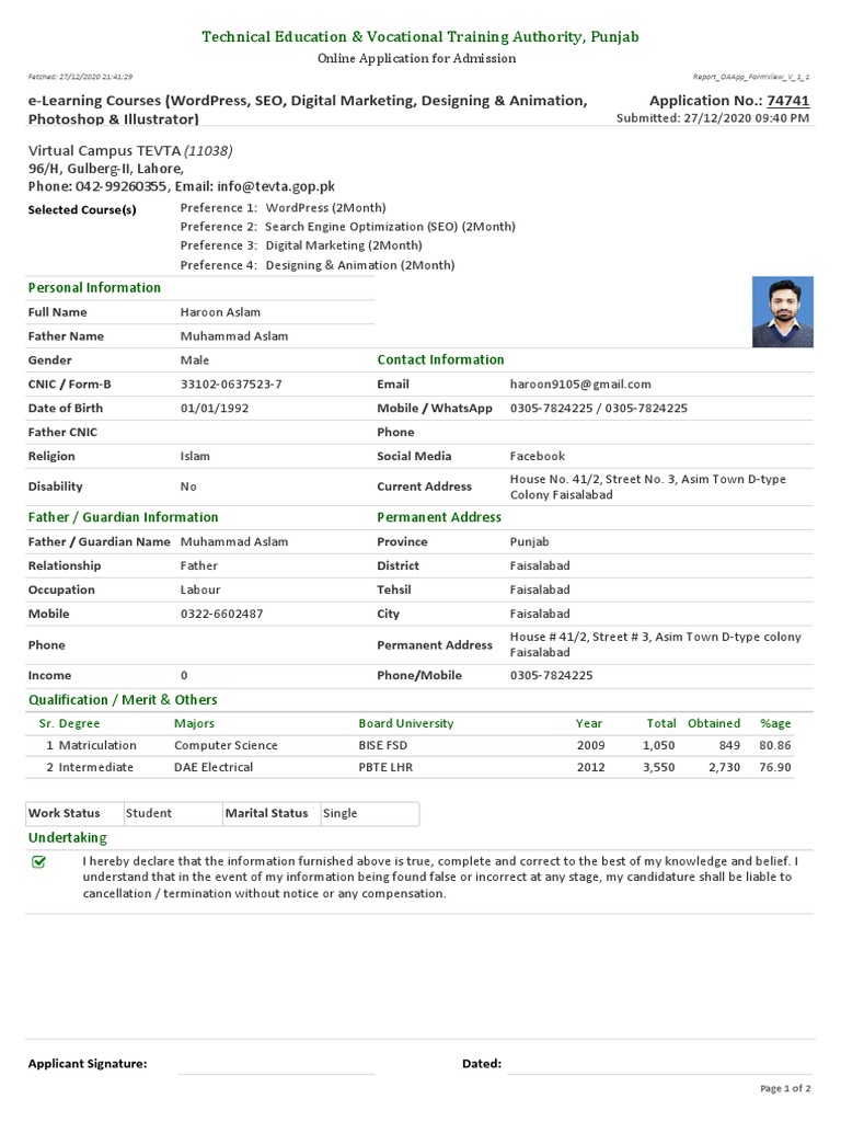 Technical Education & Vocational Training Authority, Punjab: Virtual ...