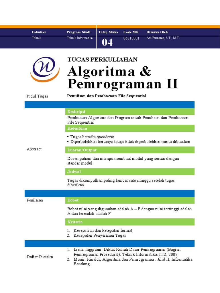 04-Tugas-Algoritma Pemrograman II-Review Algoritma I | PDF