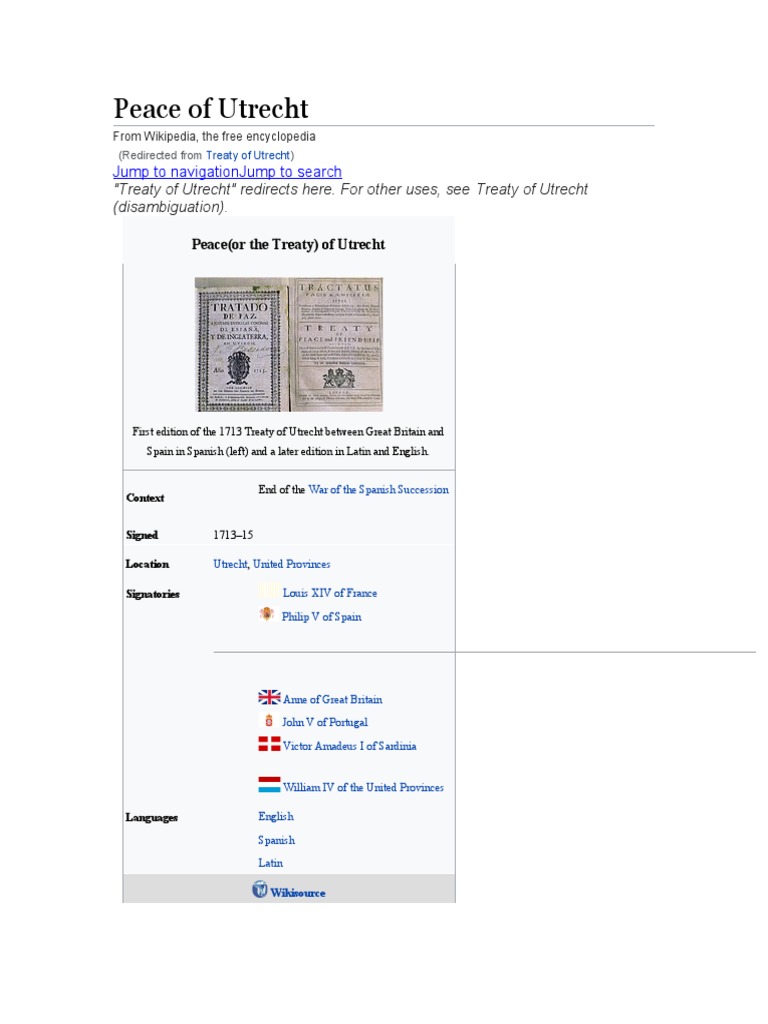 Peace of Utrecht | PDF | Treaty | Unrest