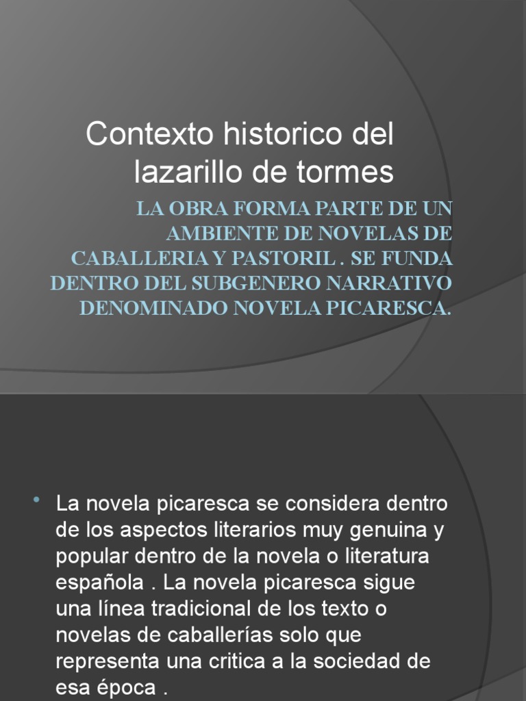 Contexto histórico del Lazarillo de Tormes | PDF | Novelas | Autor