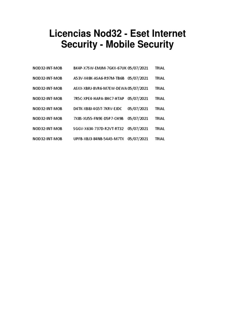 Licencias Nod32 | PDF | Computers