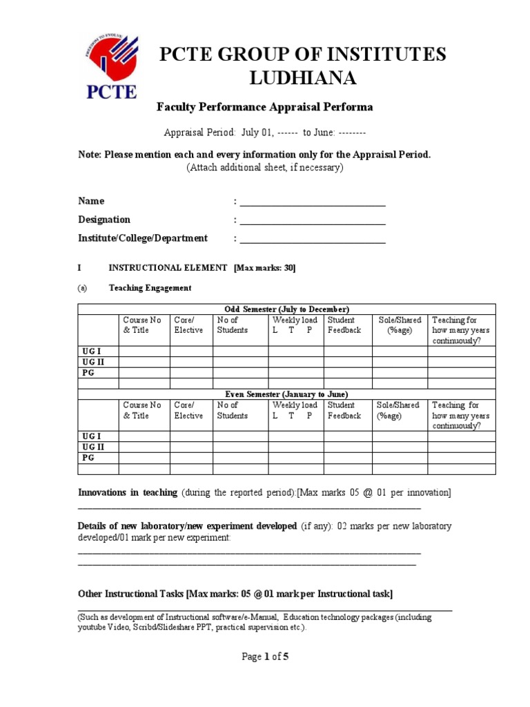 ACR Performa For Faculty | PDF | Doctor Of Philosophy | Thesis