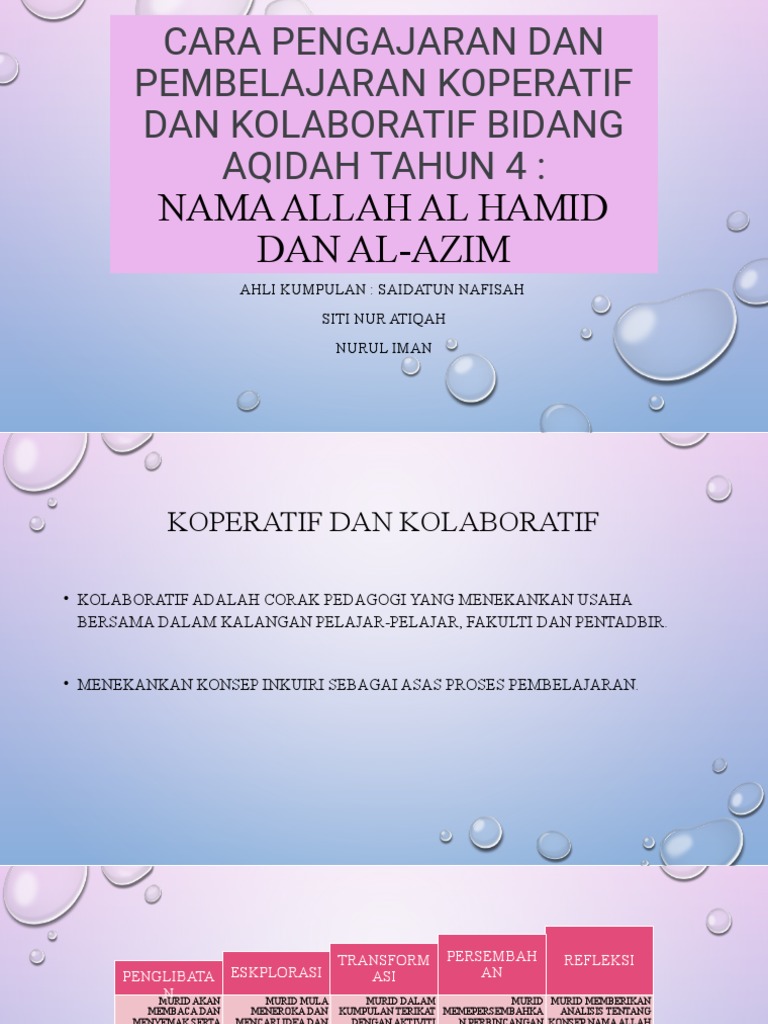 Cara Pengajaran Dan Pembelajaran Koperatif Dan Kolaboratif Bidang | PDF ...