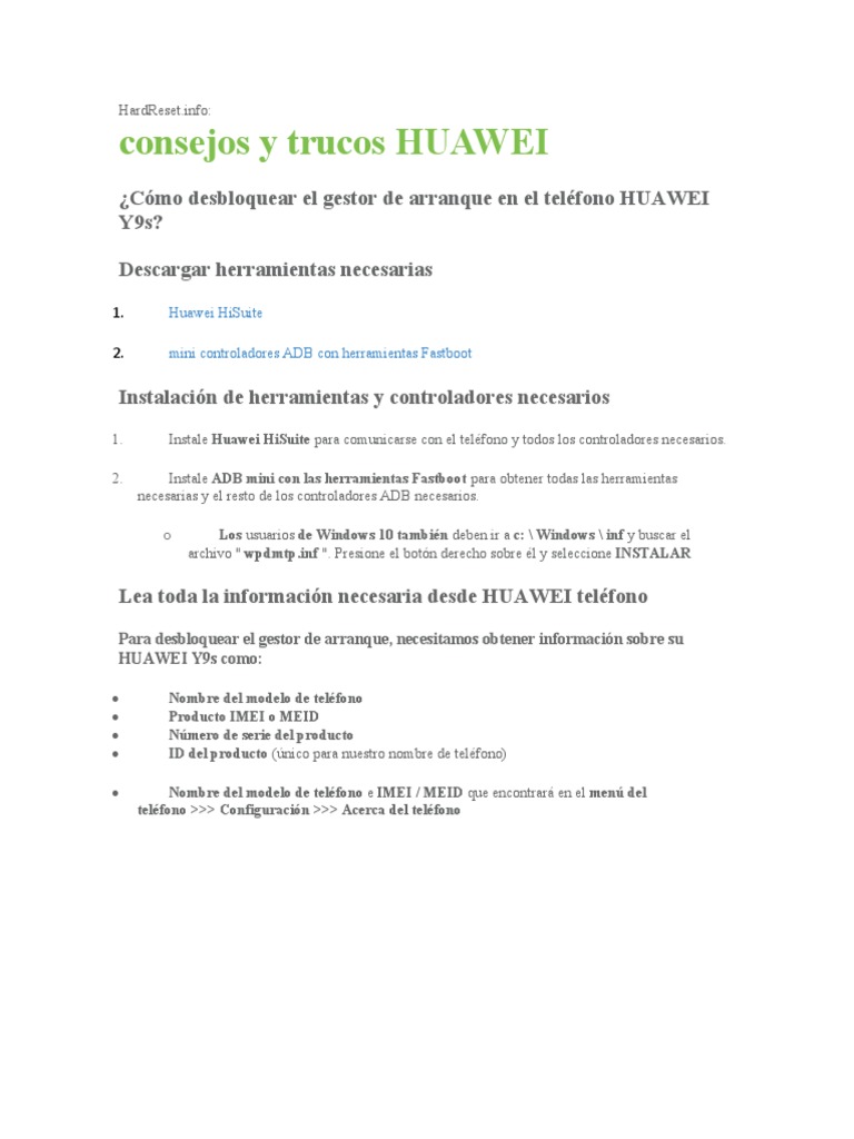 HUAWEI | PDF | Arranque | Software del sistema