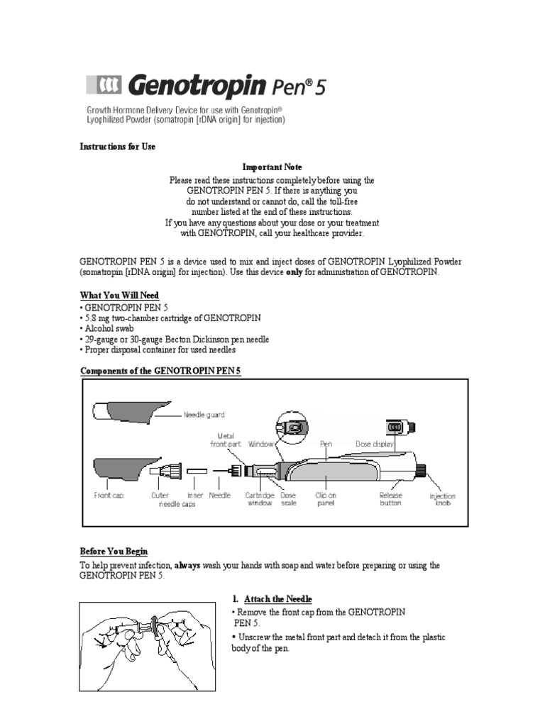 Instructions For Use Important Note | PDF | Injection (Medicine) | Dose ...