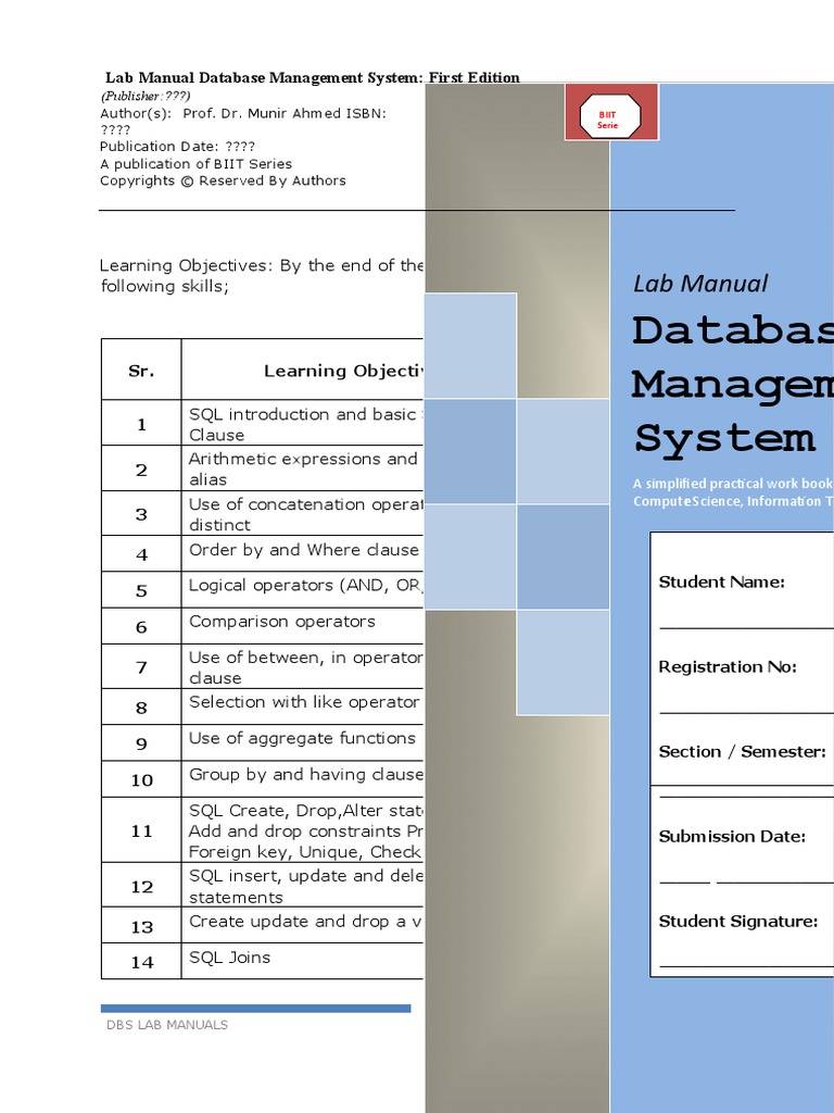 Lab Mannual DBMS | PDF | Relational Database | Sql
